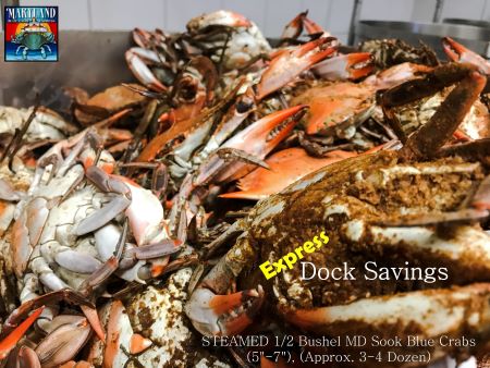 Sook Half Bushels ~ STEAMED Maryland Female Blue Crabs (5"-7"), (Approx ...